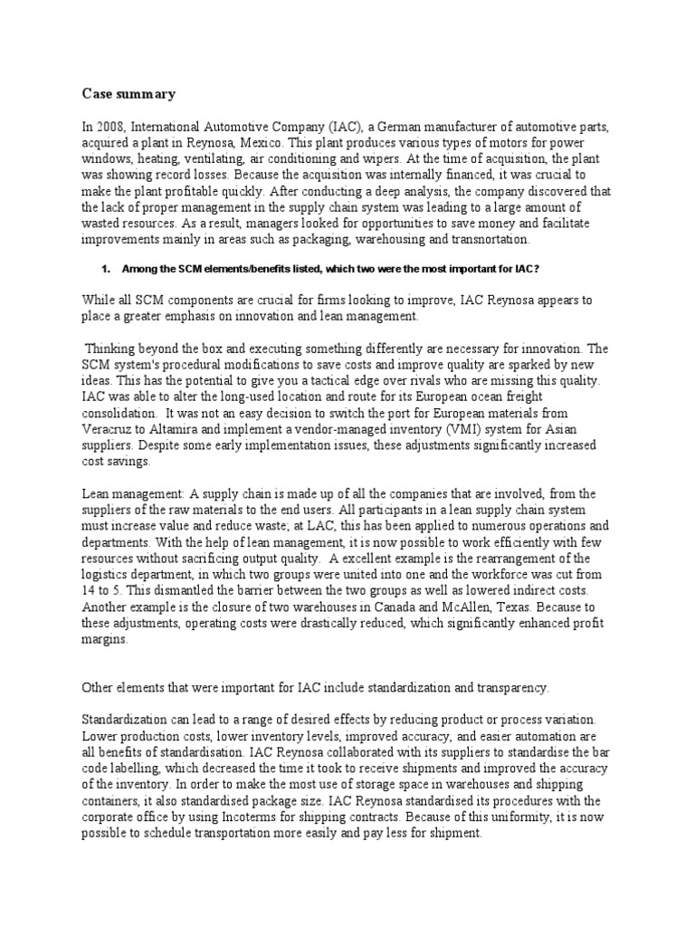 Logistic Group Case Study | PDF | Warehouse | Supply Chain Management