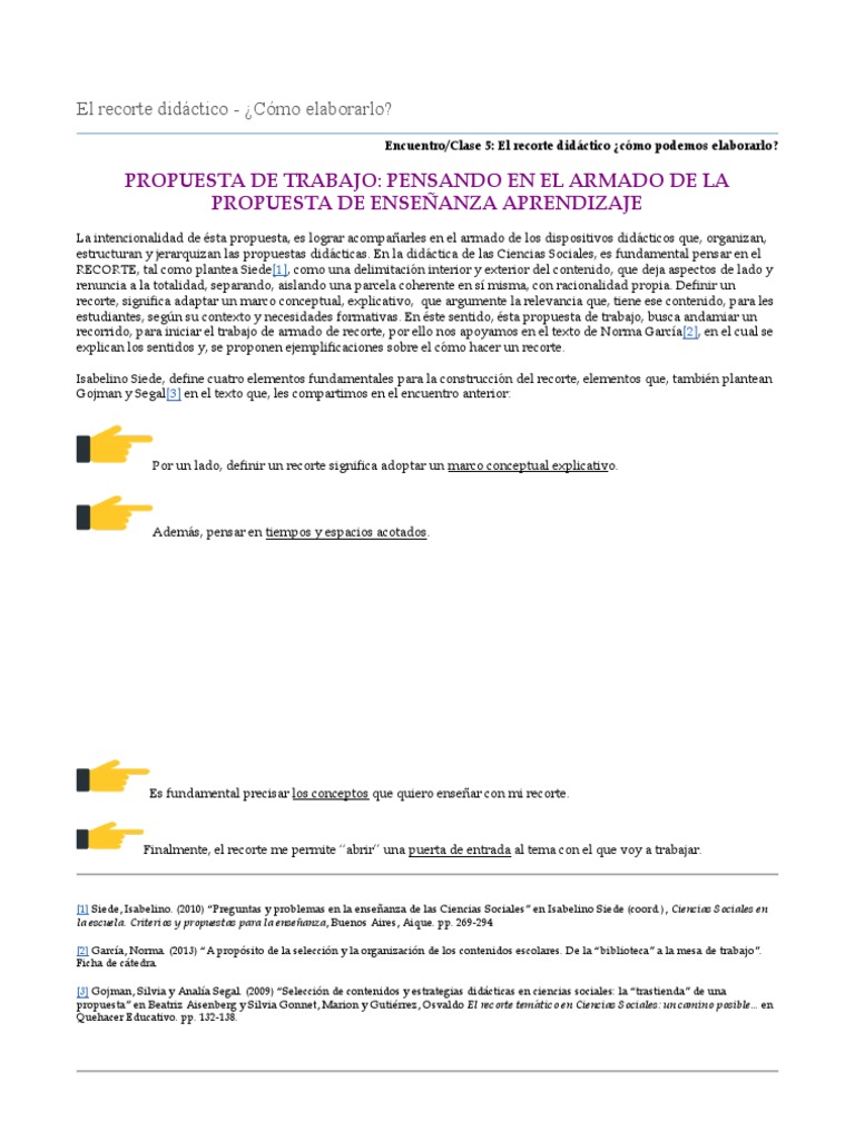El Recorte Didáctico | PDF