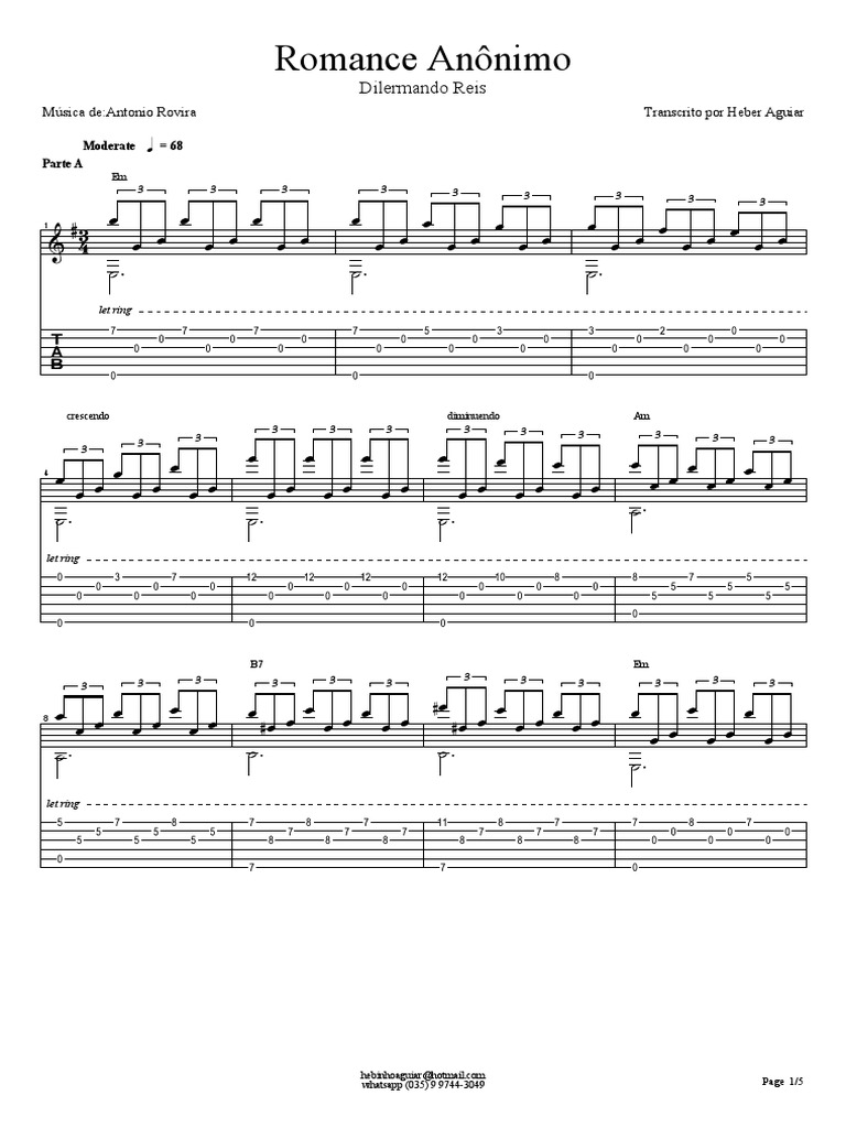 Romance de Amor Guitar Tabs | PDF | Lill Lindfors Songs | Compositions ...
