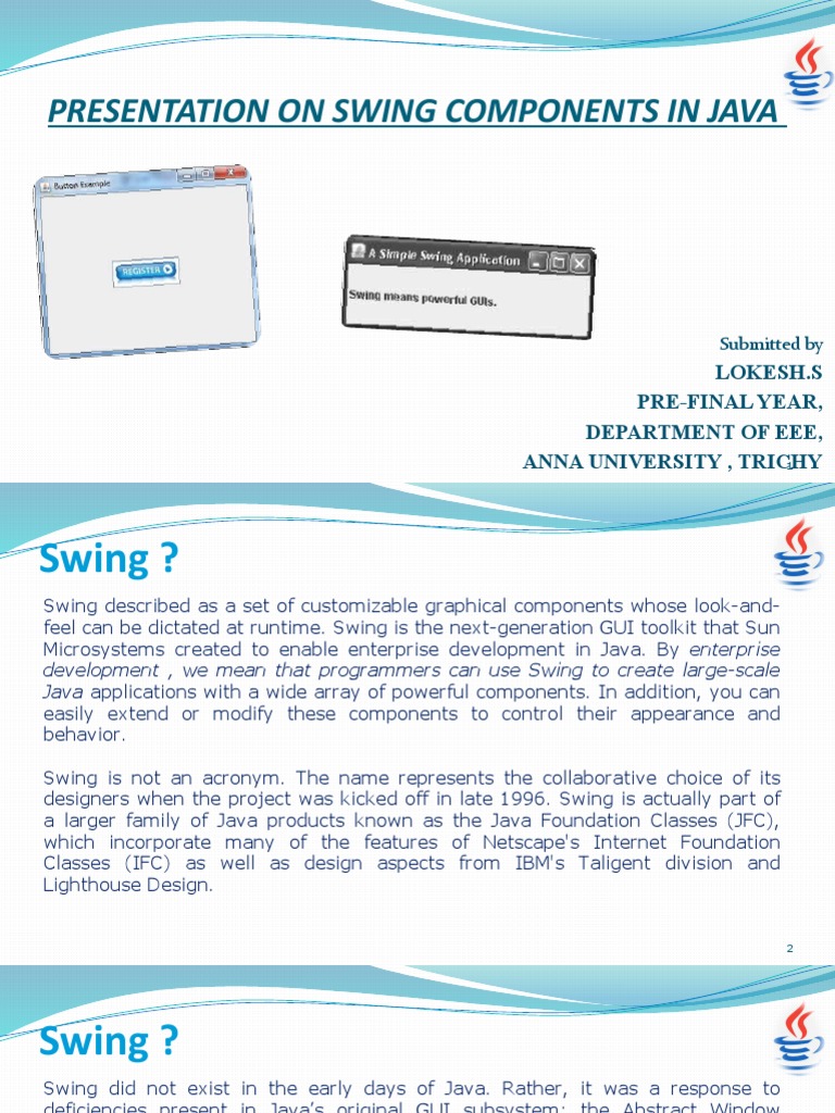Java-Swing-ppt - Lokesh S | PDF