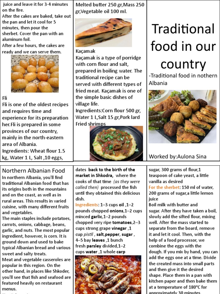 Traditional Food in Our Country | PDF