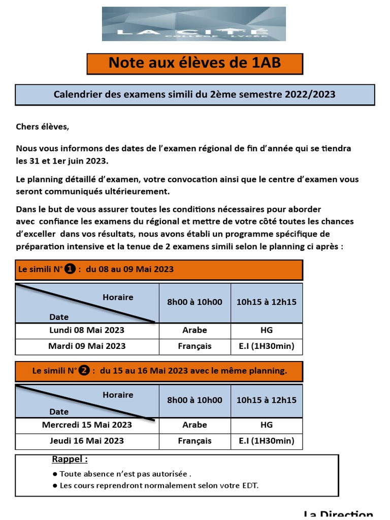 Note Élève 1AB | PDF