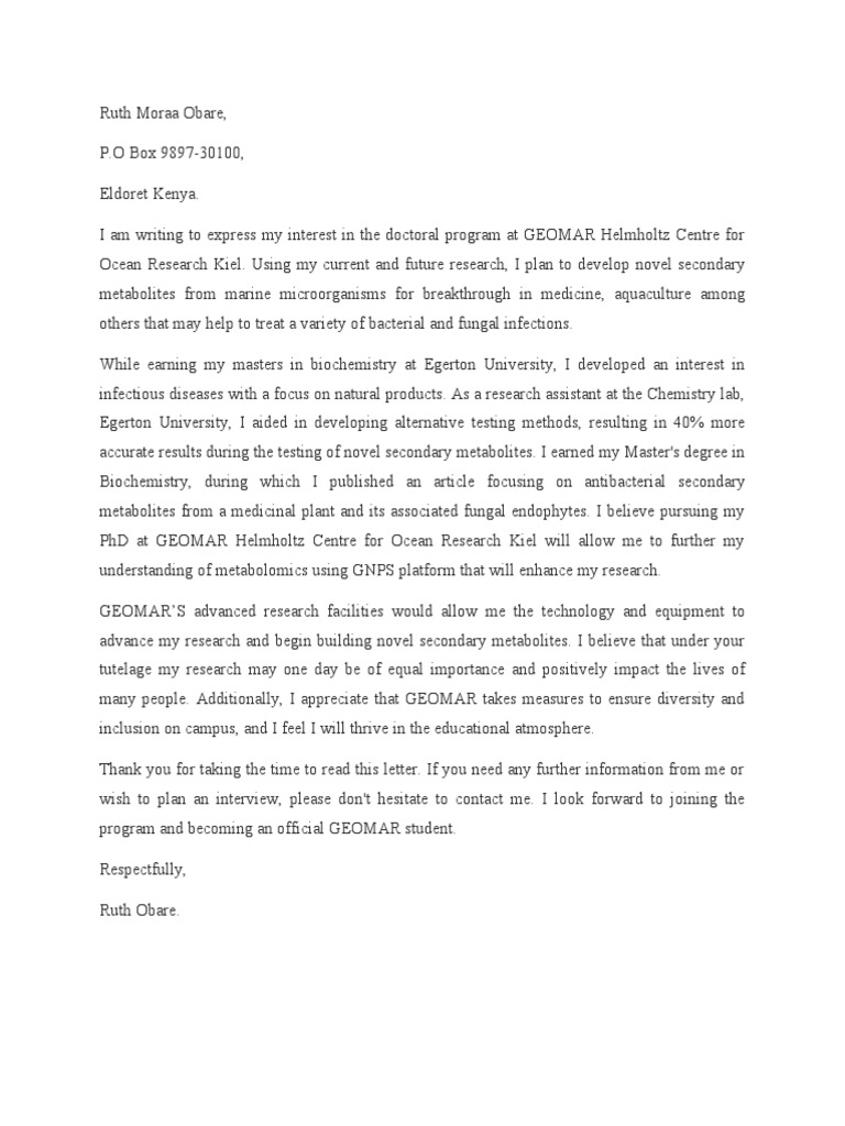 Cover Letter | PDF | Metabolomics | Fungus