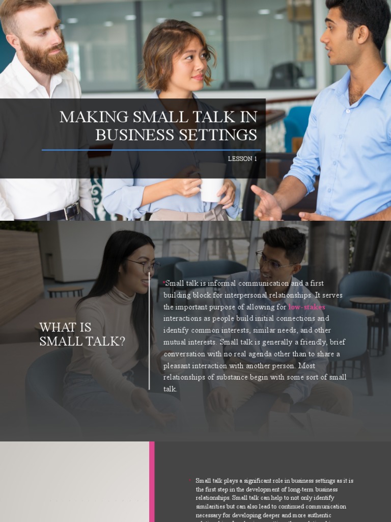 Lesson1-Making Small Talk in Business Settings.pptx | PDF ...