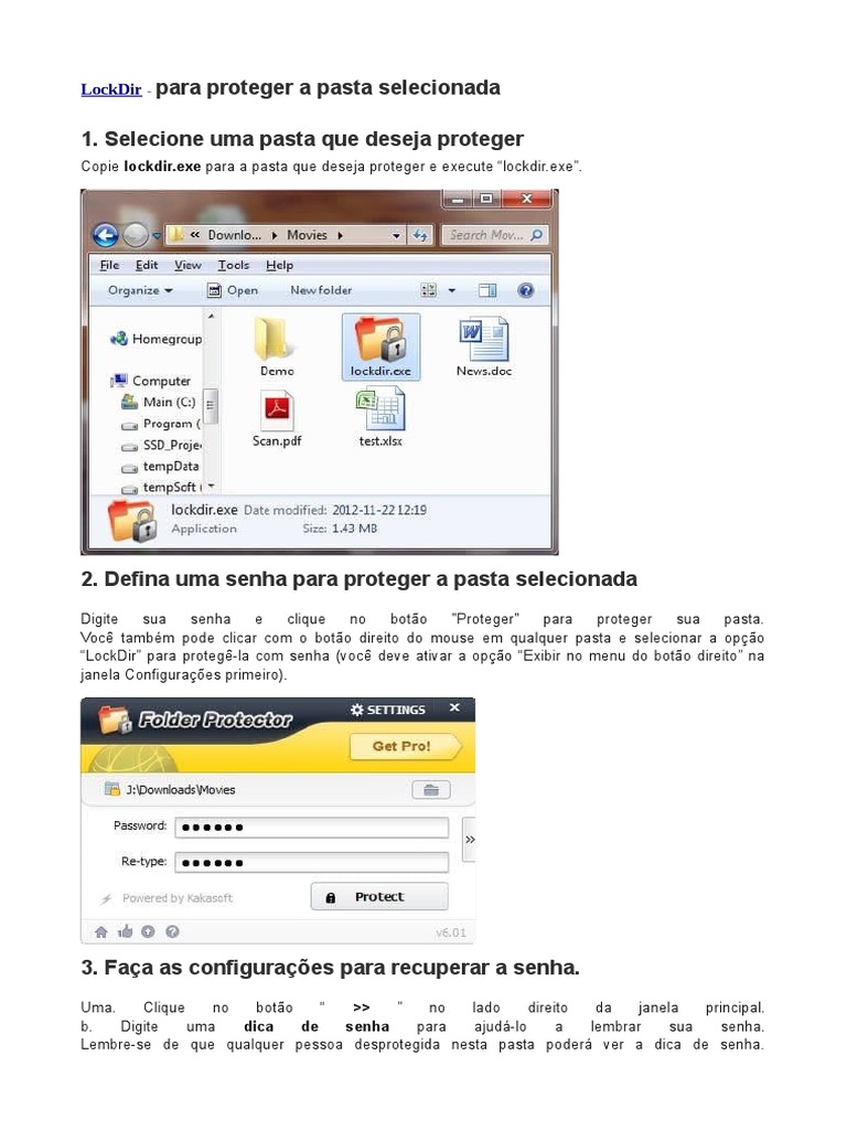 Manual - LockDir - para Proteger A Pasta Selecionada | PDF | Janela ...