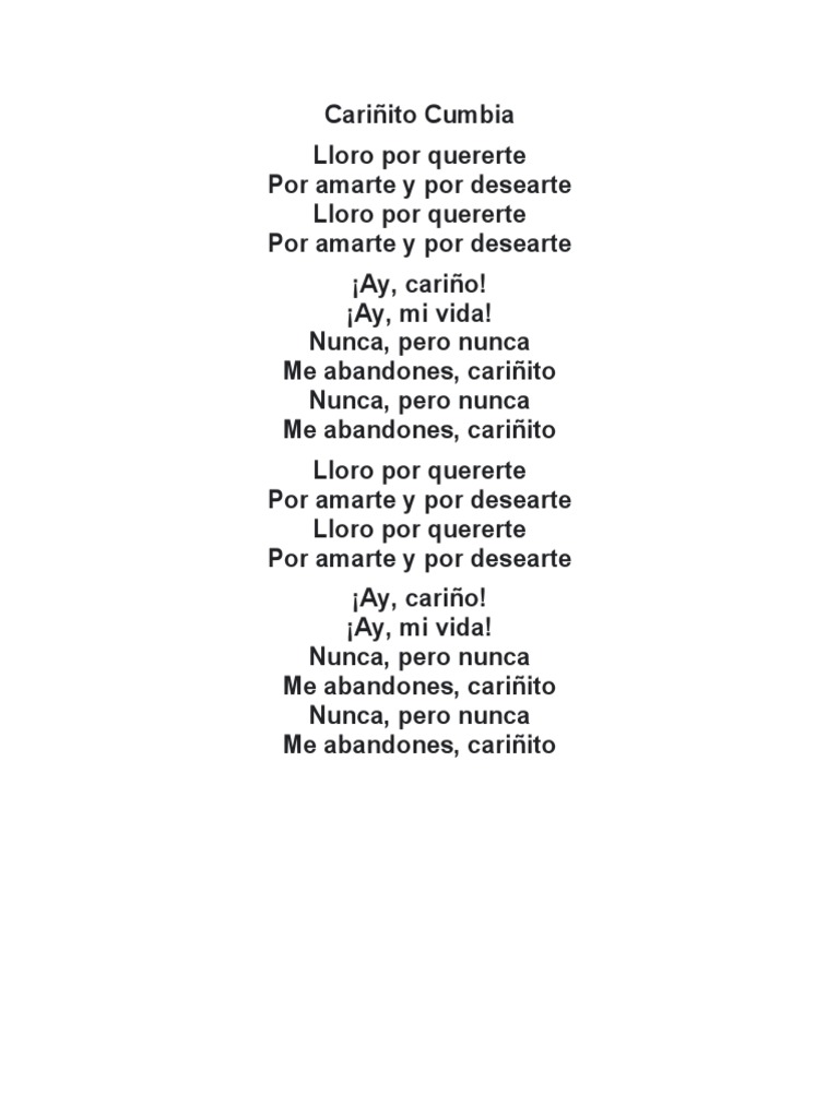Cariñito Cumbia letra.docx | PDF
