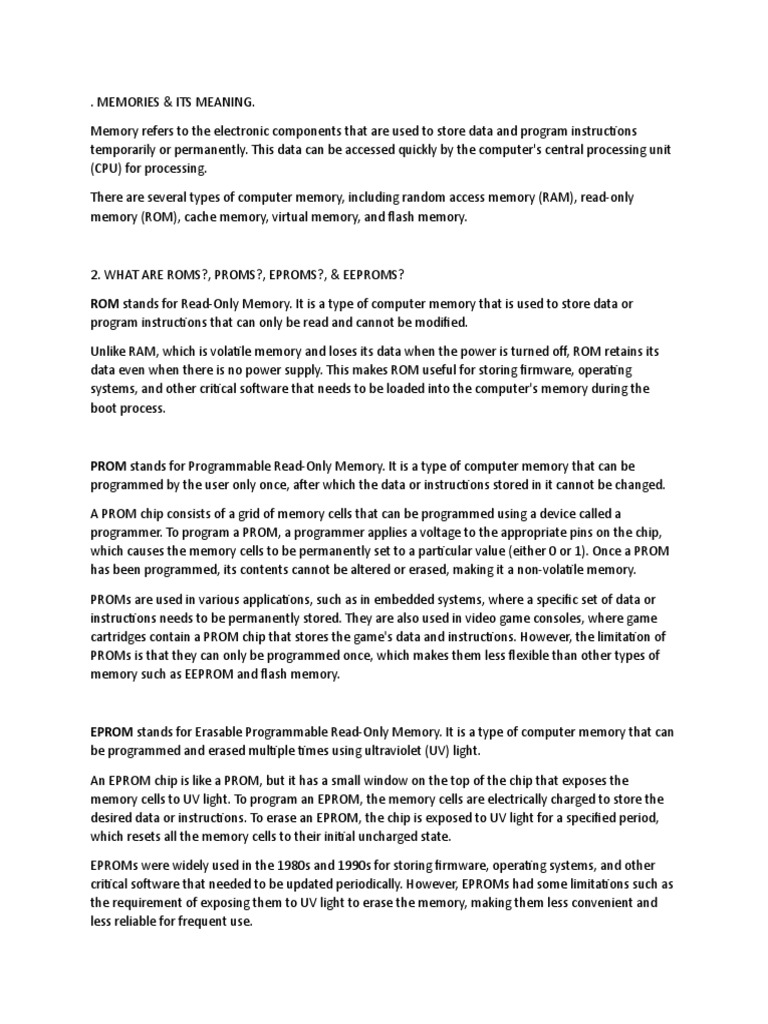 Microprocessors | PDF | Random Access Memory | Read Only Memory