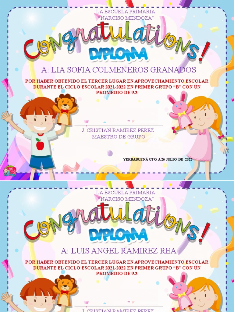 ? Diploma y Reconocimiento Cesar Benavides | PDF