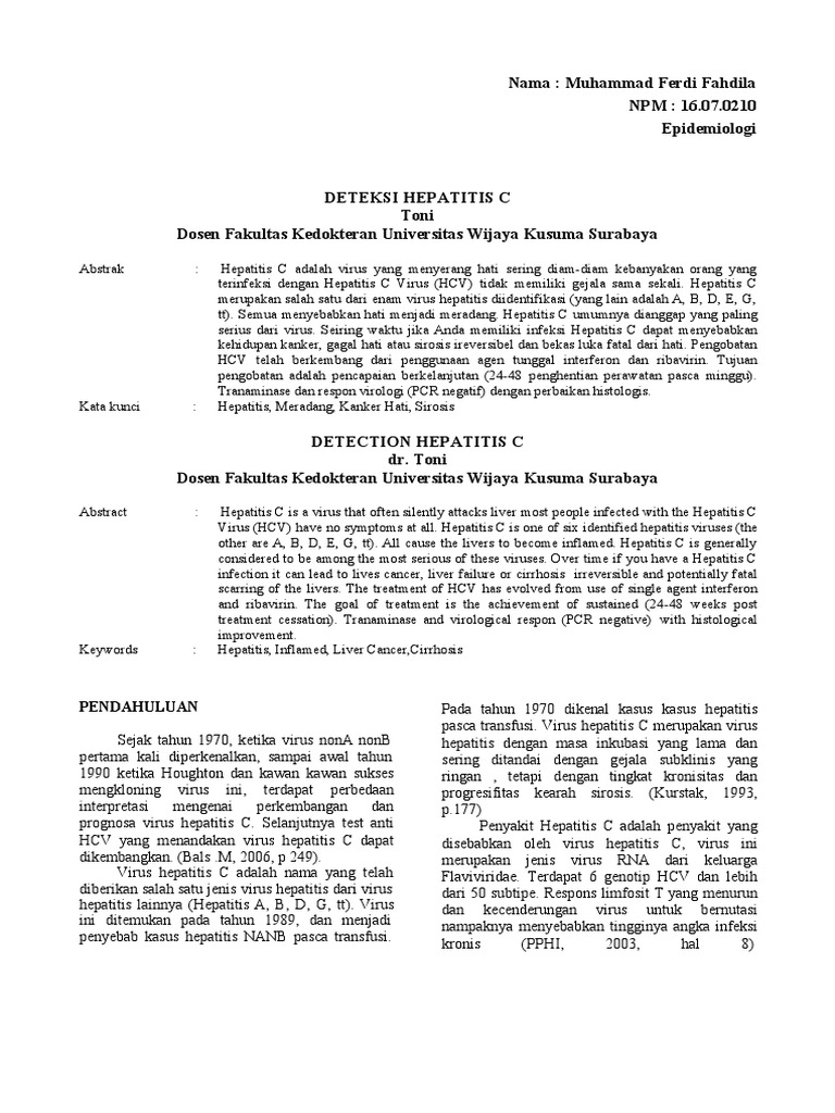 Deteksi Hepatitis C | PDF