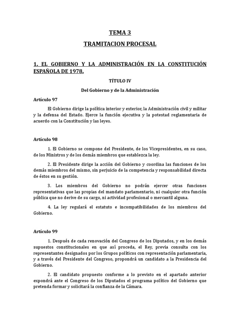 Tema 3 Tramitacion Procesal | PDF | Gobierno de españa | España