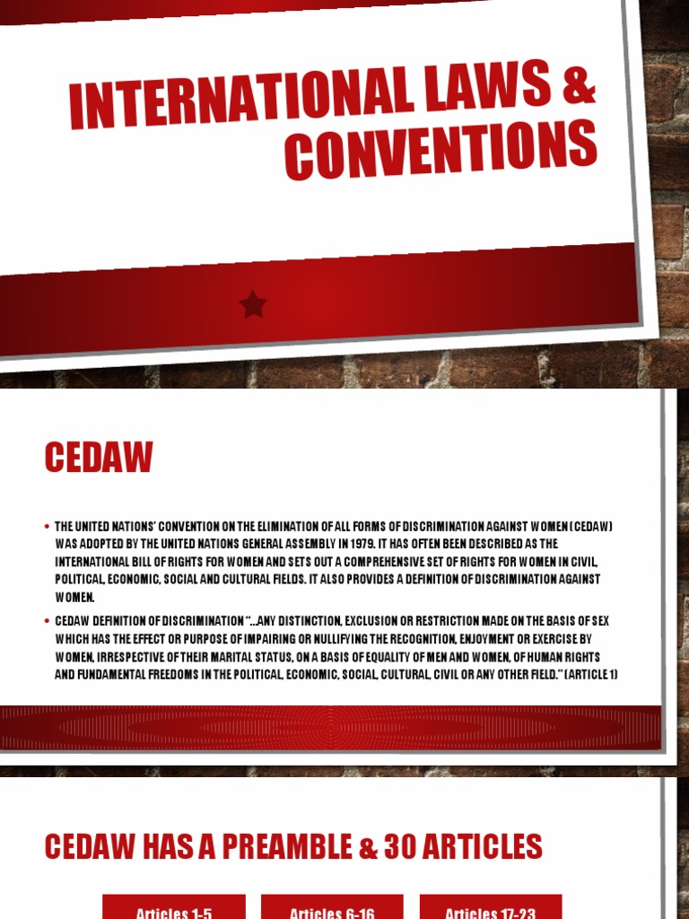 CEDAW & Global Women's Rights Conventions | PDF | Convention On The ...