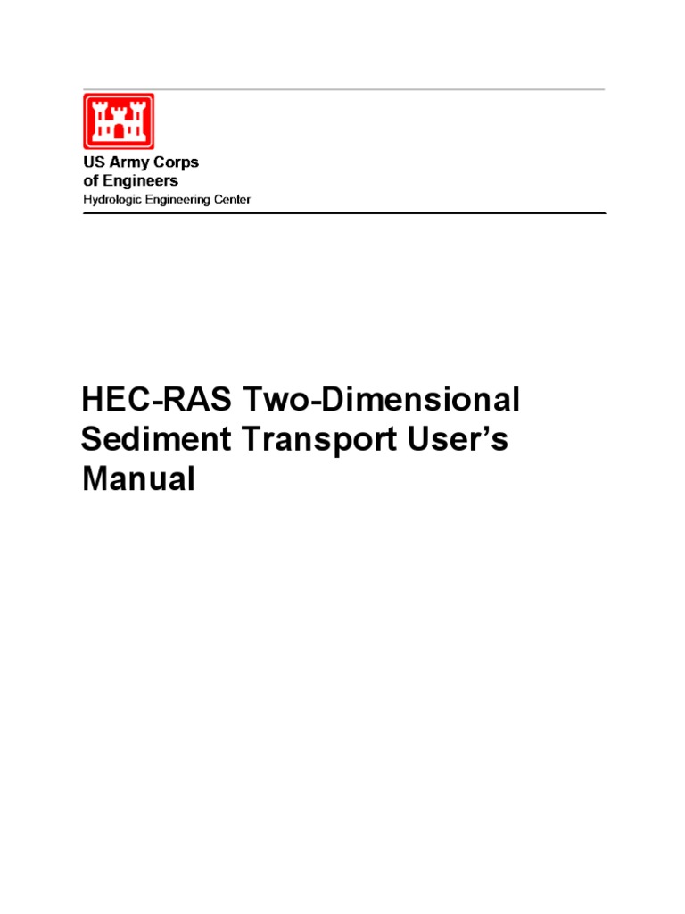 HEC-RAS 2D Sediment Users Manual (Beta).pdf | PDF | Sediment | Earth ...
