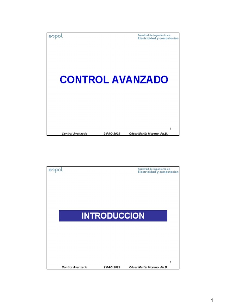 Control Avanzado Clase1 | PDF | Conversor analógico a digital | Ecuaciones