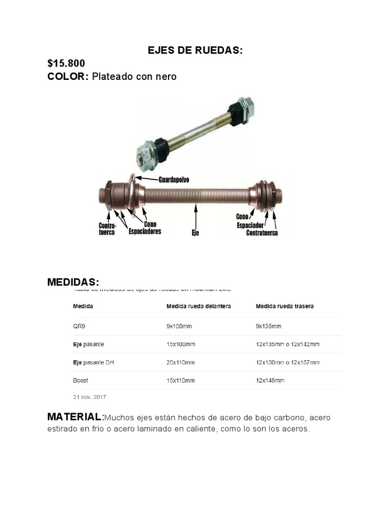 Ejes de Ruedas | PDF | Hogar, jardinería y bricolaje