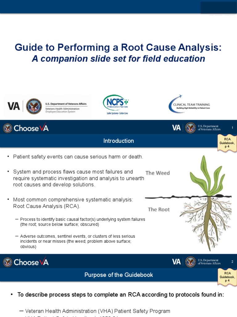RCA Guidebook Accompanying SlideDeck - Feb - 2021 | PDF | Causality | Patient Safety