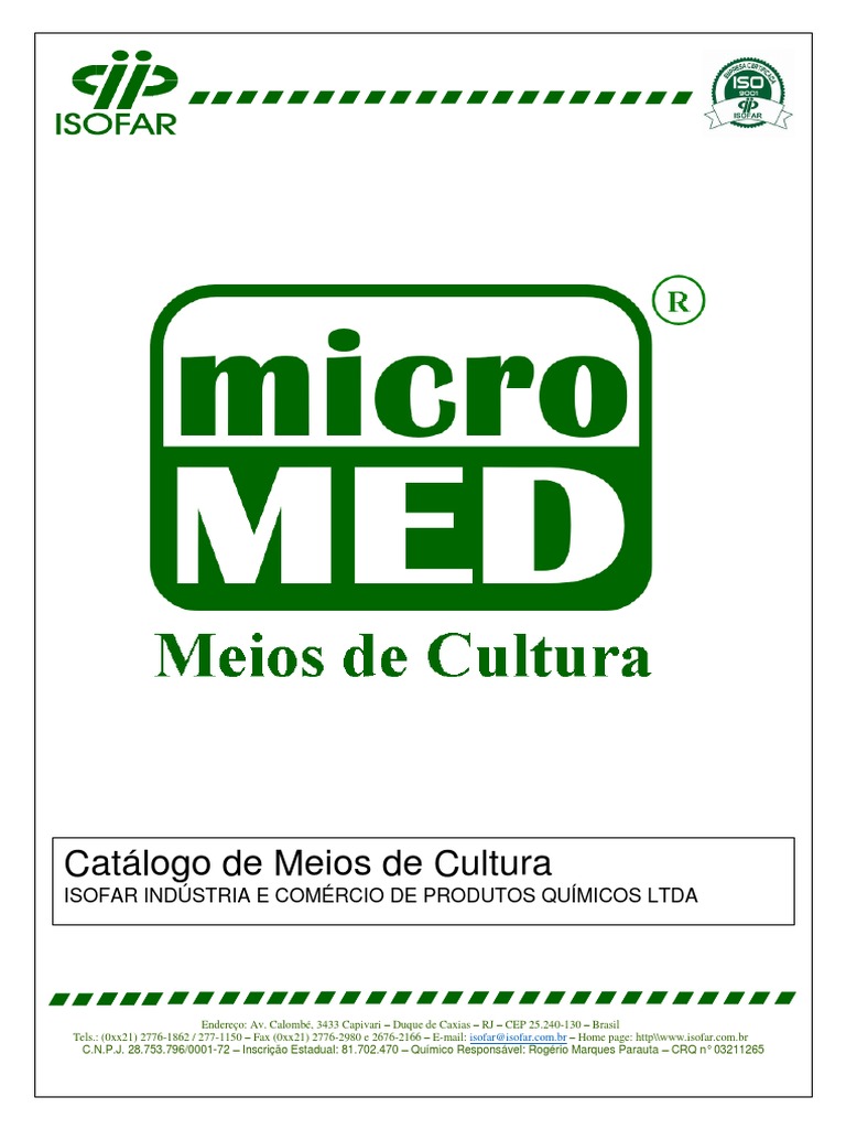 Catalogo-Meios-Cultura Isofar | PDF | Ágar