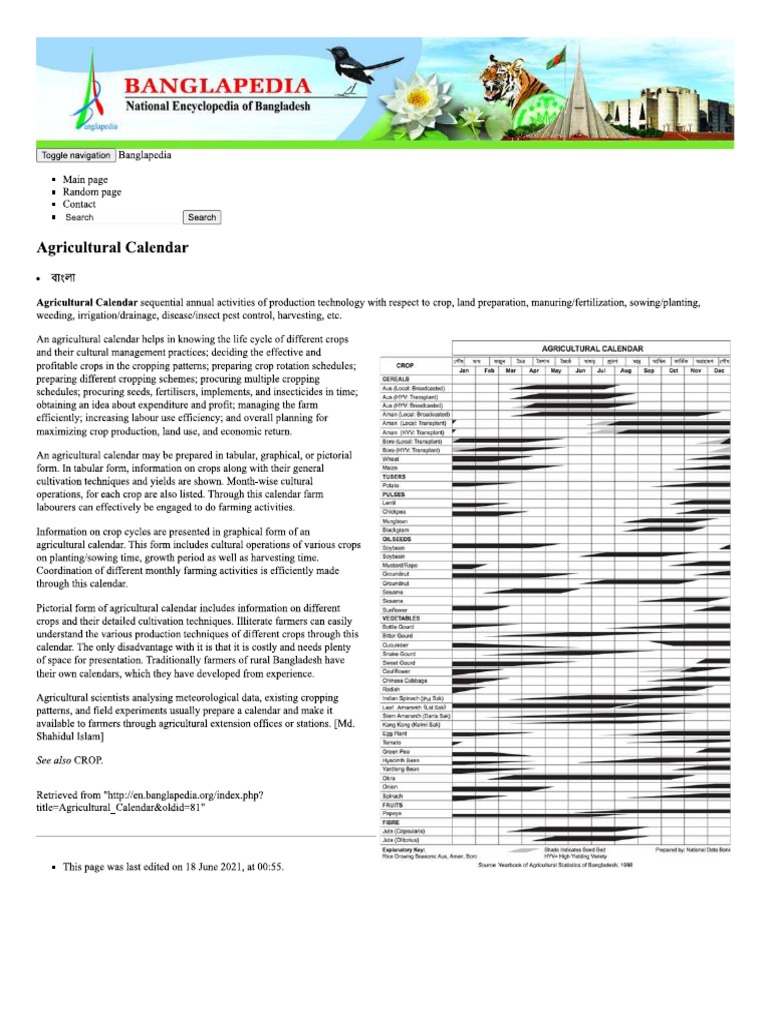 Agricultural Calender | PDF