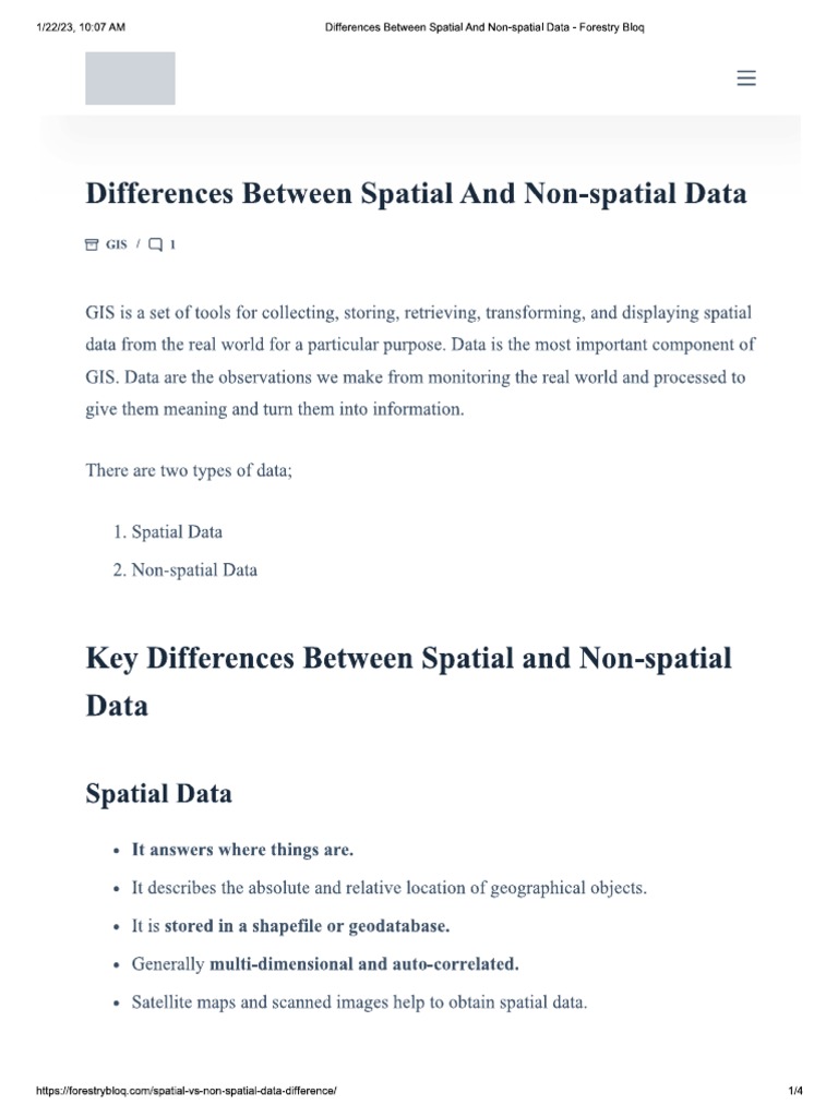 Spatial and Non Spatial | PDF