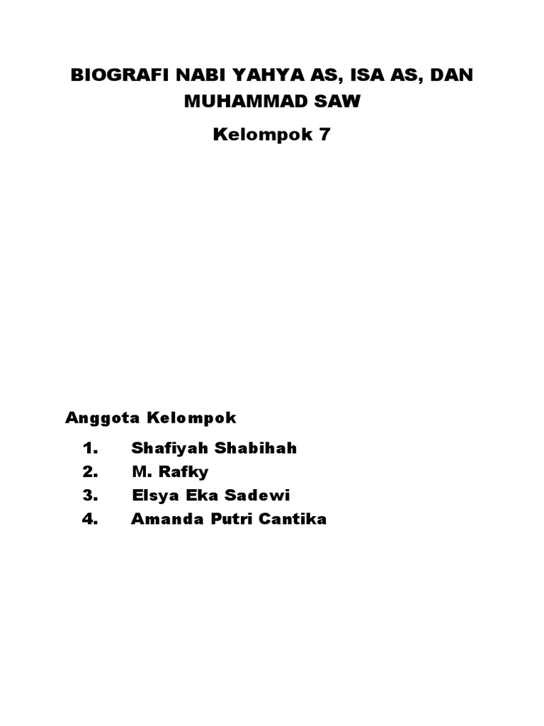 Biografi Nabi Yahya As Pdf