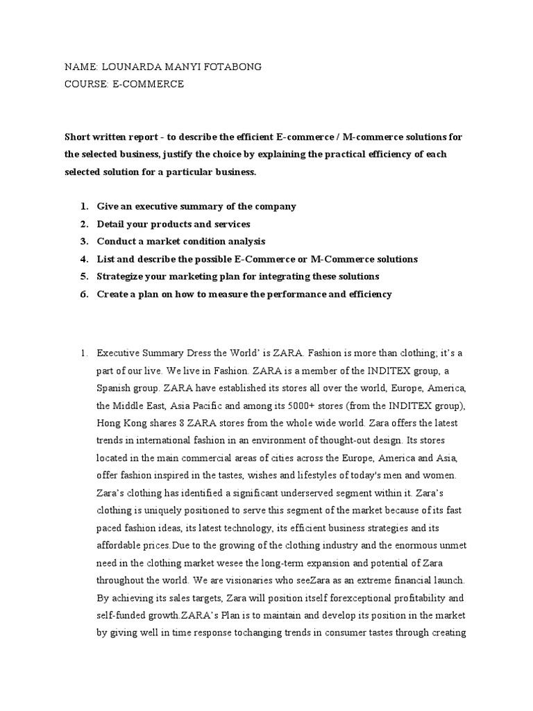 E Commerce Assignment 1 Odt Pdf