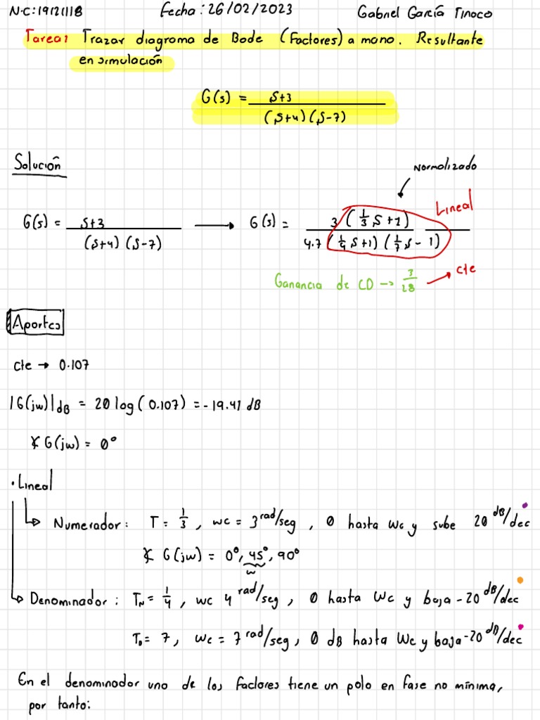 Diagrama de Bode: Trazado Manual y Simulación | PDF