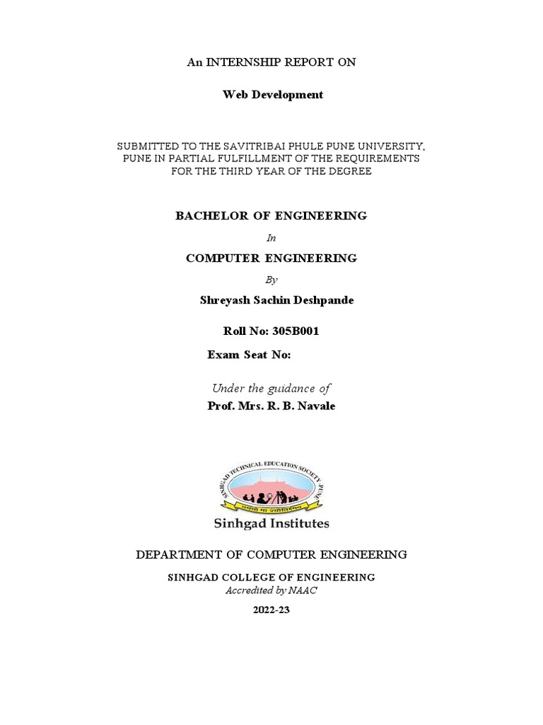 Web Dev Internship Report | PDF | Agile Software Development | Software ...