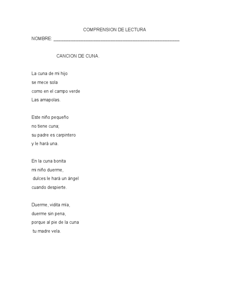 Comprension de Lectura 3a Poema | PDF
