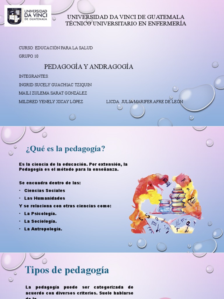Pedagogía y Andragogía en Educación | PDF | Aprendizaje | Pedagogía