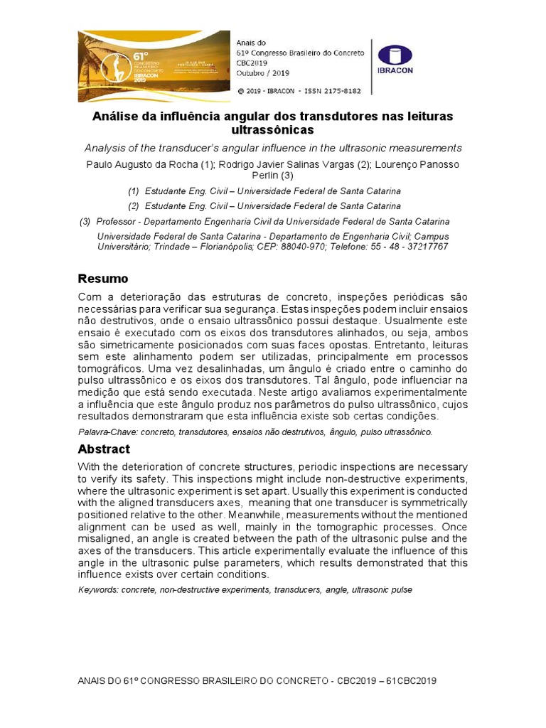 Rocha (2019) - Analise Da Influência Angular Do Transdutor Nas Leituras ...