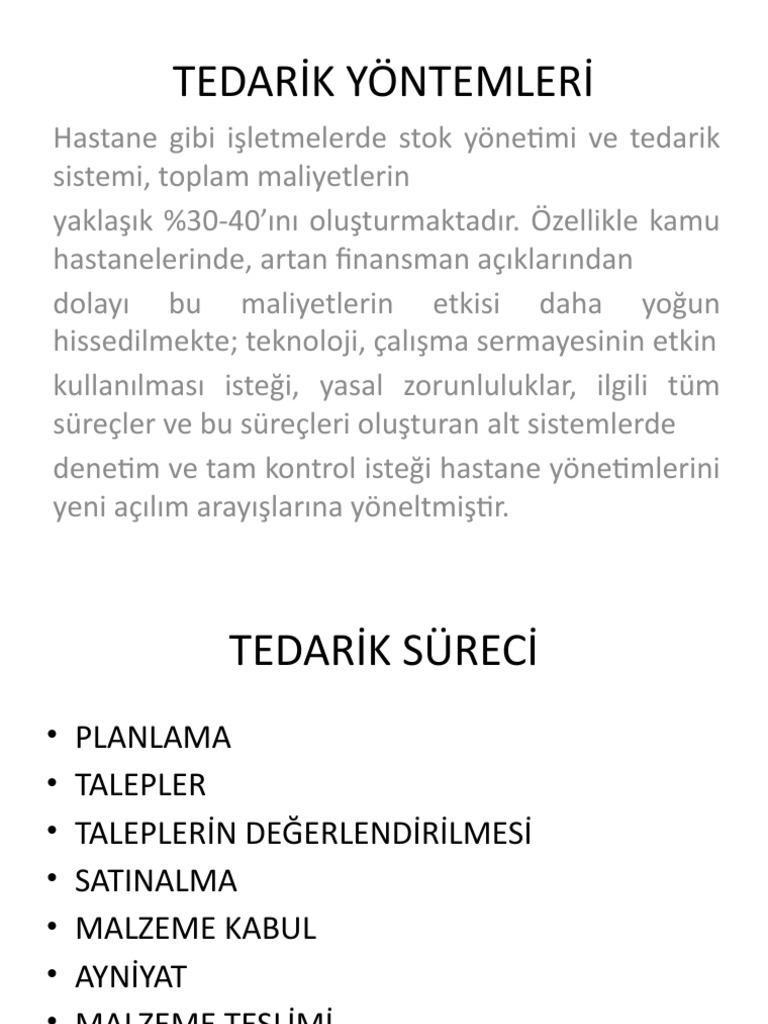 Tedari̇k Yöntemleri̇ (Ders3) | PDF