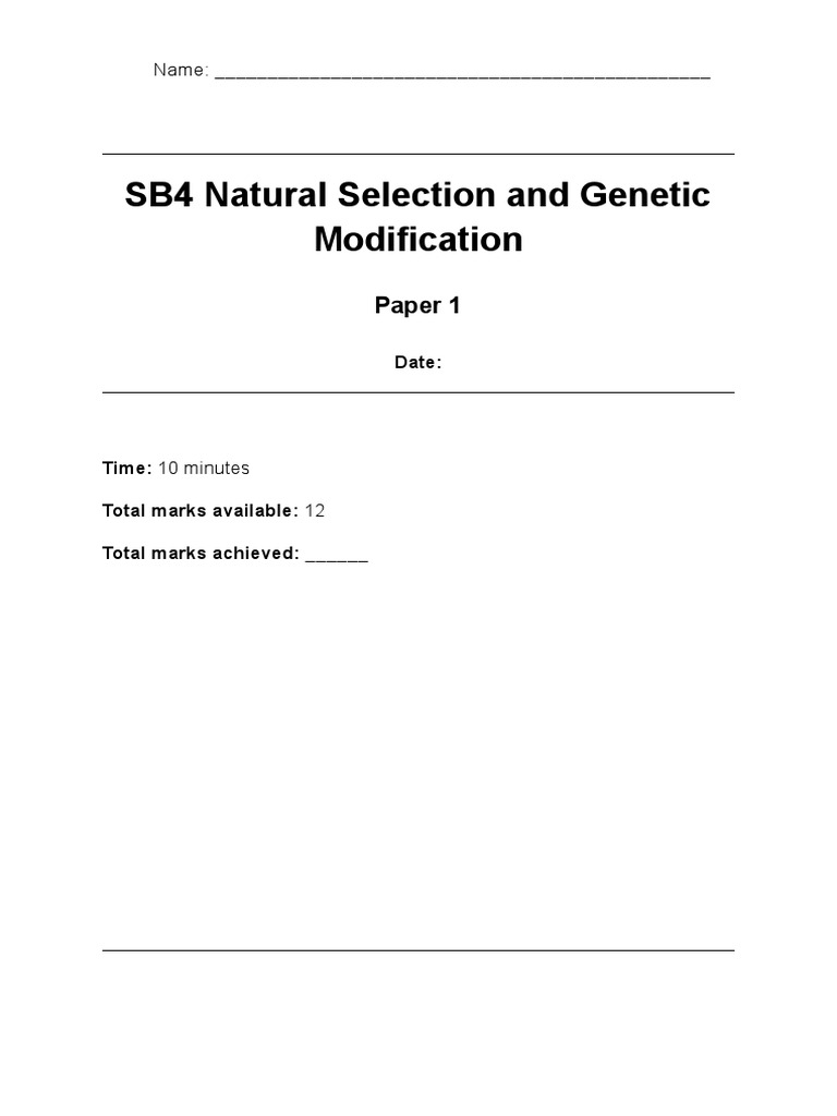 SB4 Questions | Download Free PDF | Maize | Evolution
