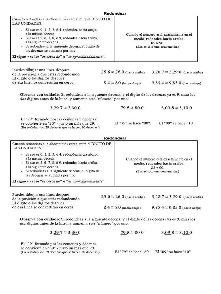 Guía para Redondear Números y Más | PDF