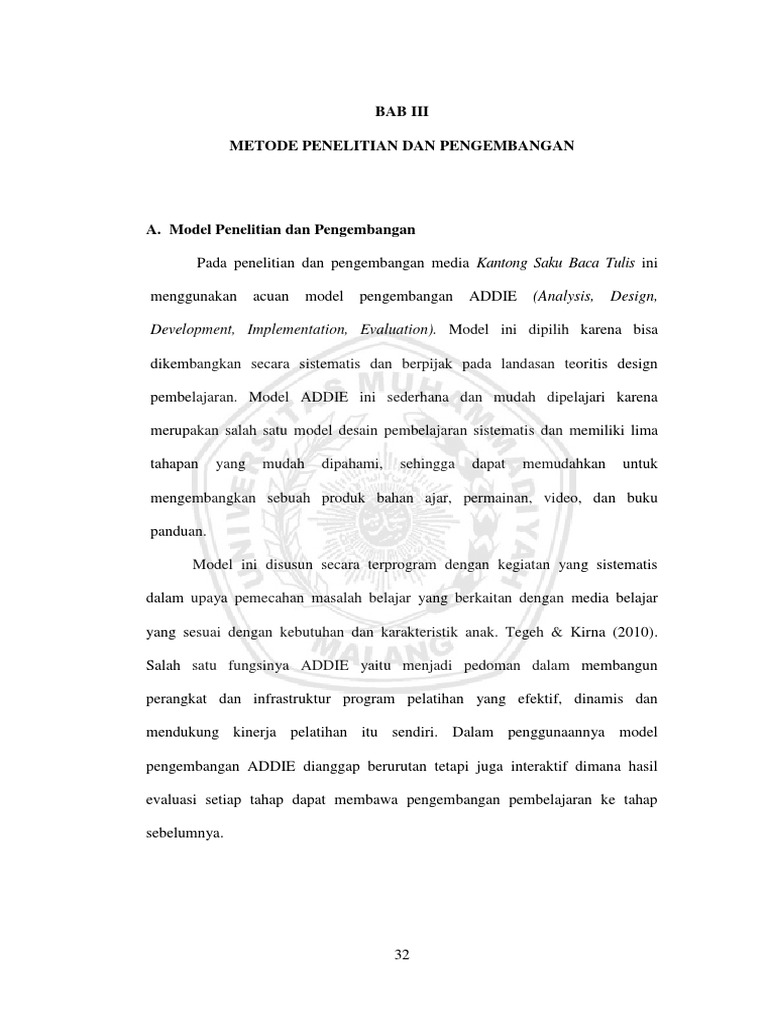 Bab Iii Model Addie PDF | PDF