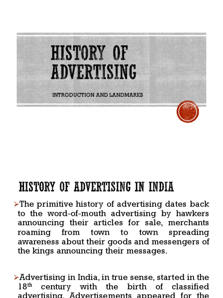 Evolution of Advertising in India | PDF | Advertising | Promotion And ...