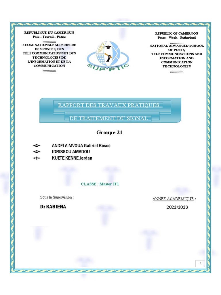 Rapport TP | PDF | Filtre (électronique) | Transformation de Fourier discrète