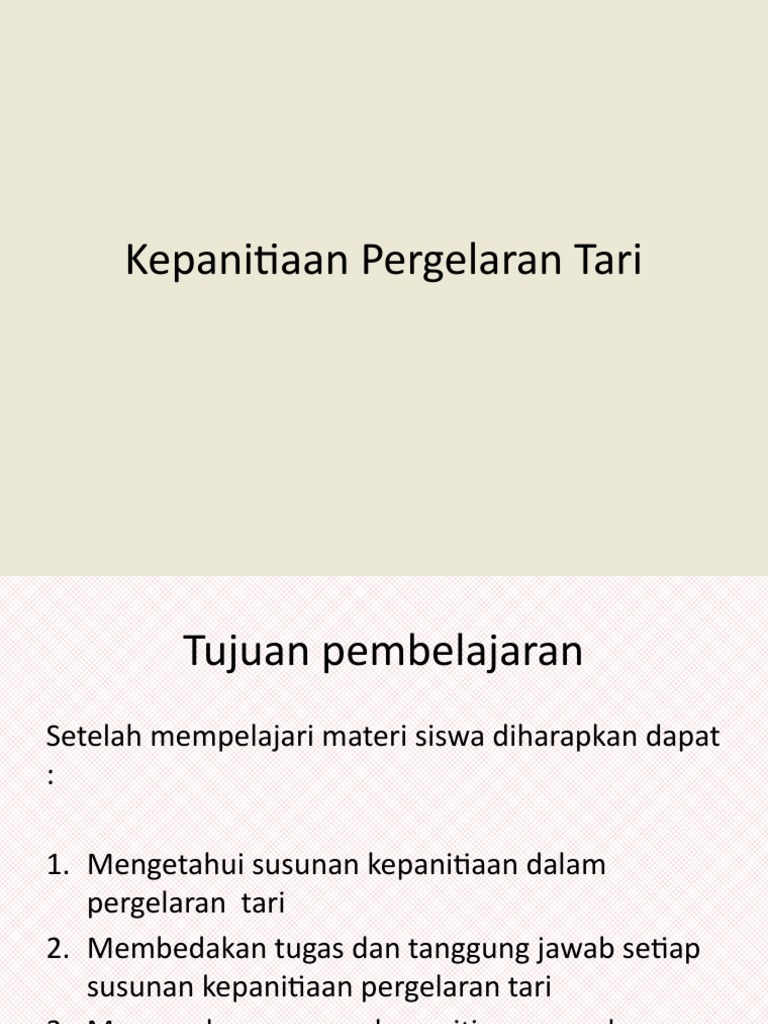 Kepanitiaan Pergelaran Tari | PDF