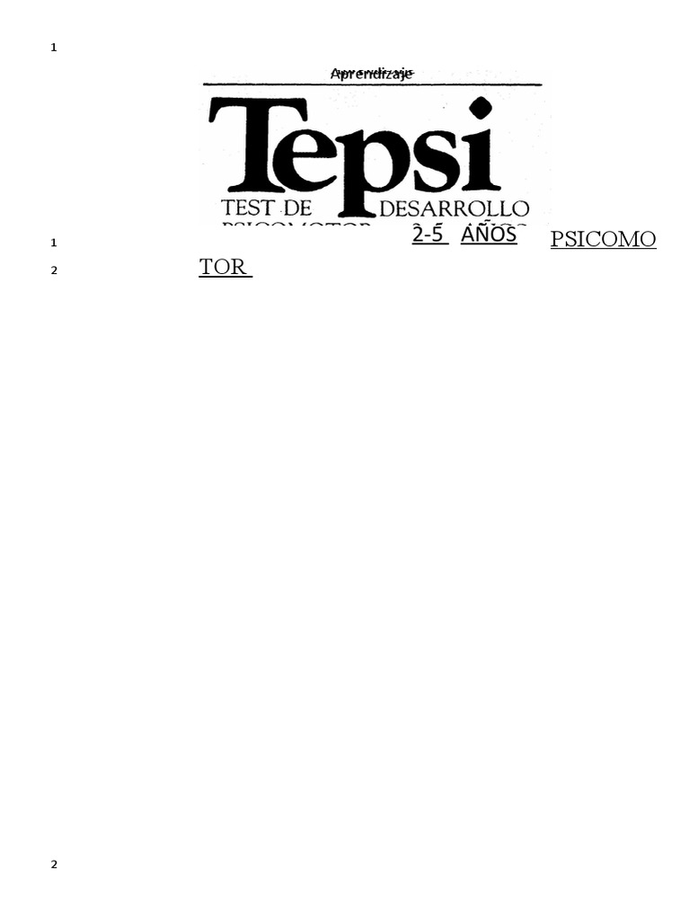 TEPSI - Test de Desarrollo Psicomotor-1 | PDF | Validez (Estadísticas ...