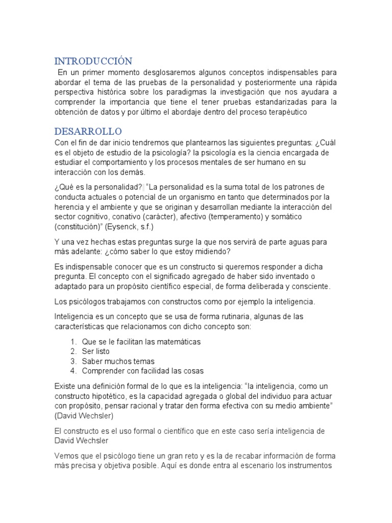 Importancia que tiene las pruebas de personalidad en el trabajo de la ...