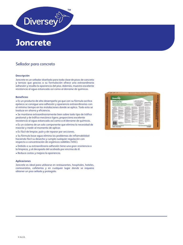 Ficha Técnica Joncrete | PDF | Agua | Hormigón