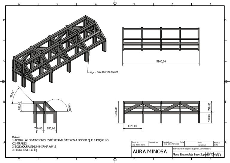 Plano Ensamblaje Base Superior Oficial | PDF