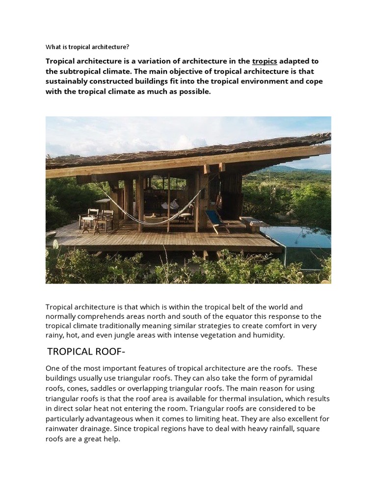 Tropical Architecture Guide | PDF | Roof | Tropics