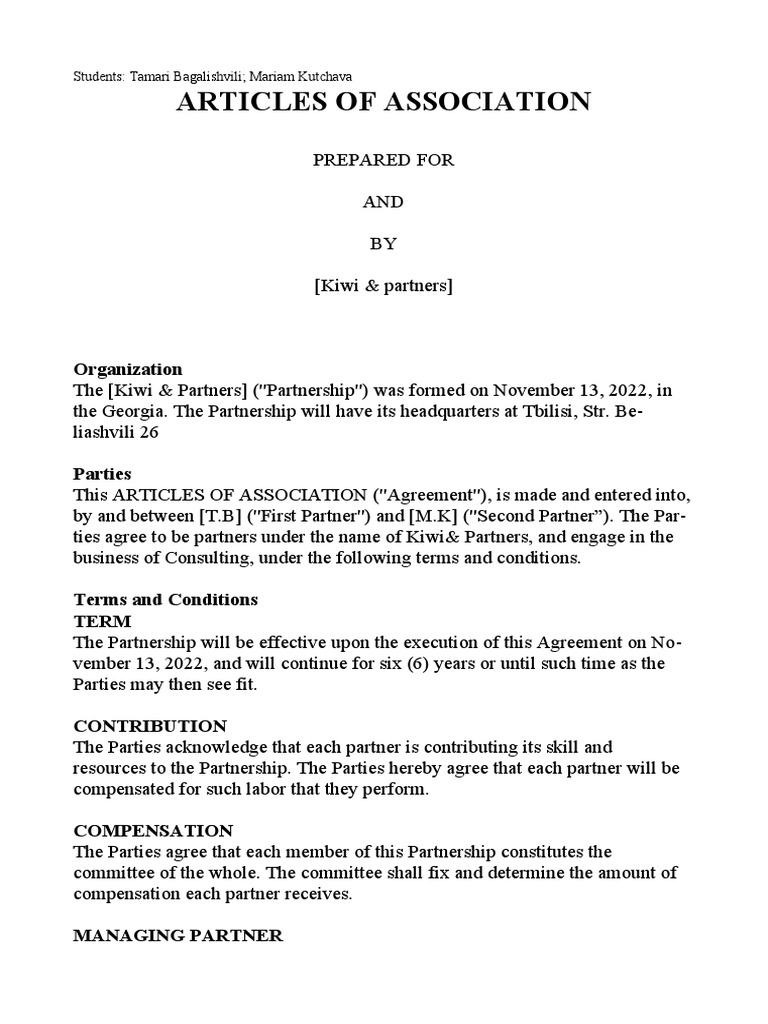 Articles of Association | PDF