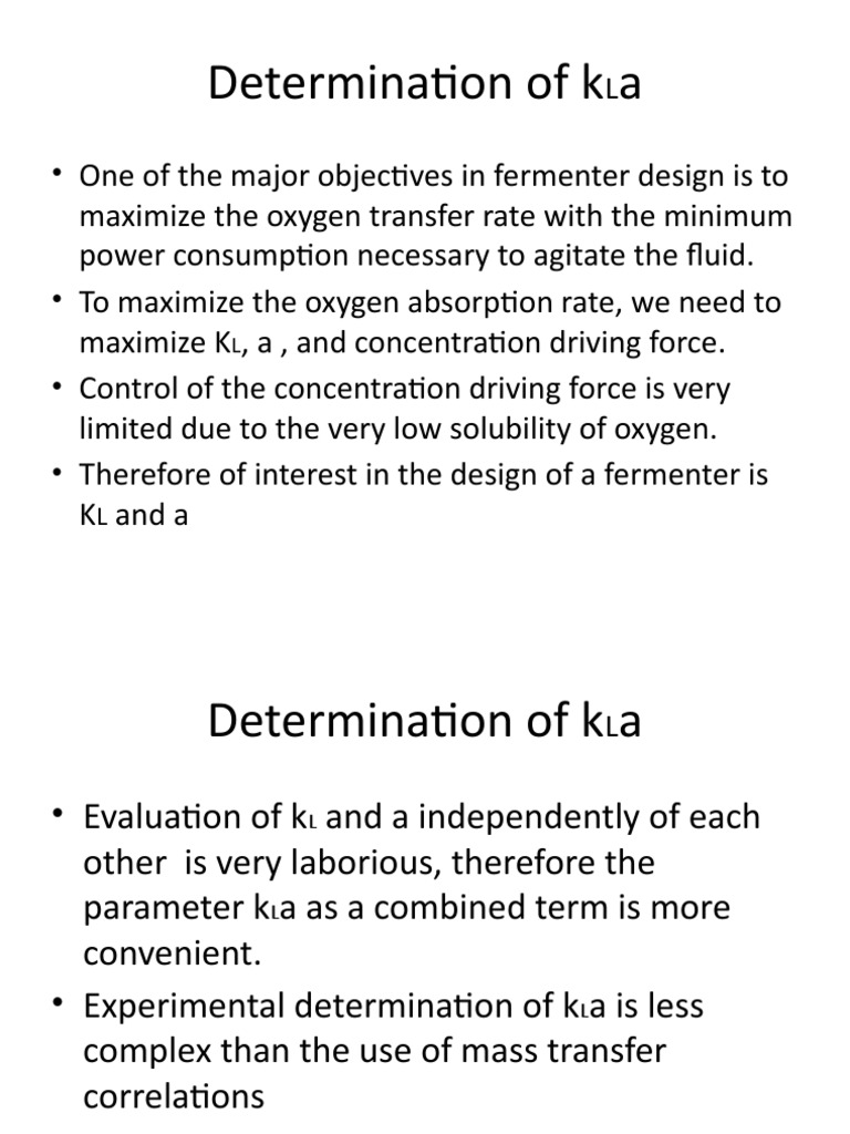 Determination of Kla | Download Free PDF | Oxygen | Gases