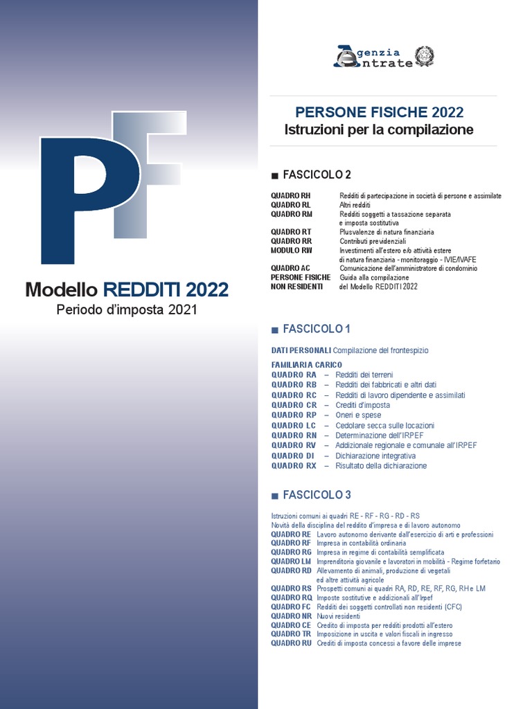 PF2 Istruzioni 2022 Agg 1 | PDF