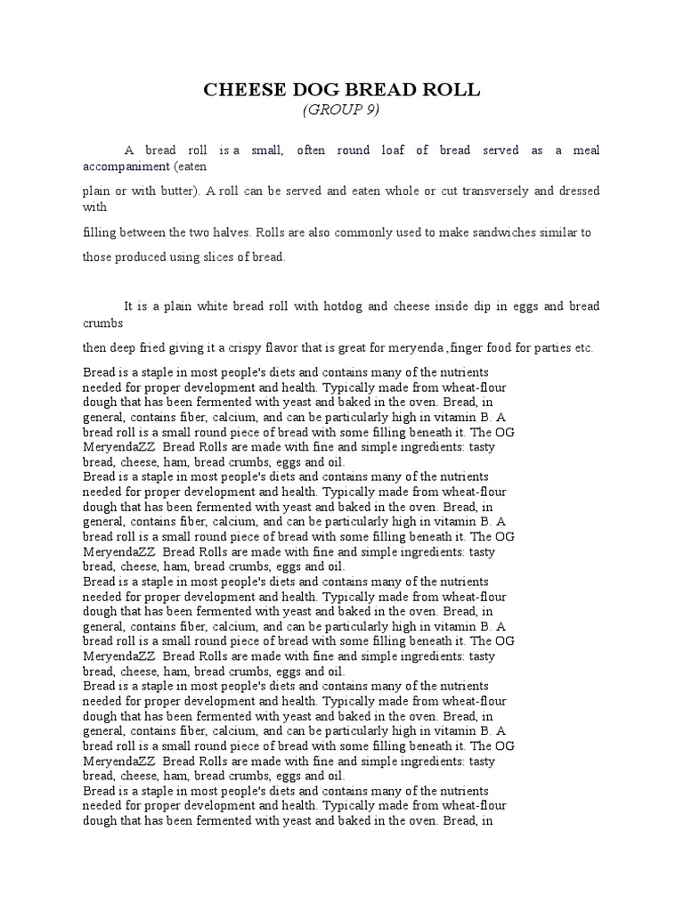 Bread Roll | PDF | Breads | Baking