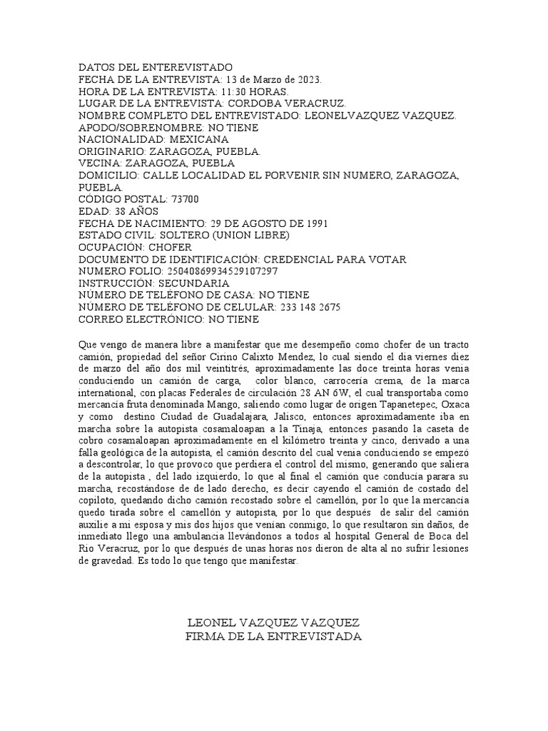 Entrevista Leonel Vazquez | PDF