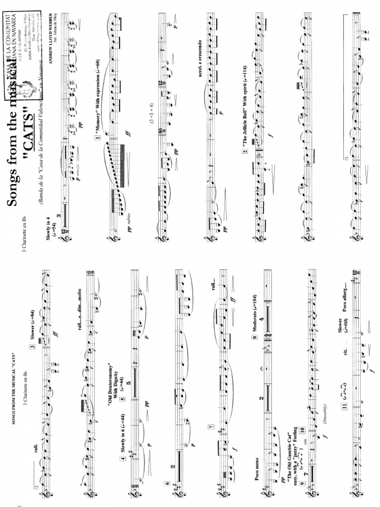 Cats - Clarinet 3 | PDF