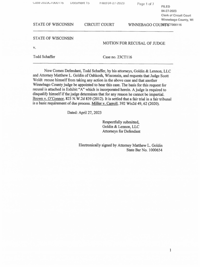 Judge Scott Woldt Complaint | PDF