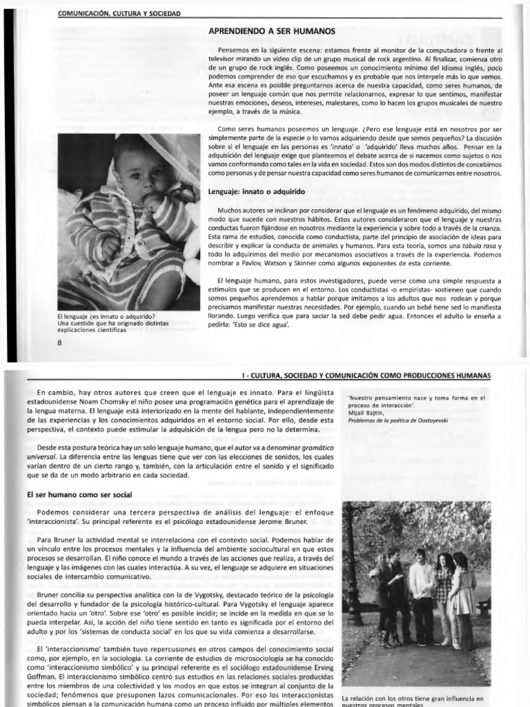Lenguaje: ¿innato o adquirido? | PDF | Sociología | Aquisición de idioma
