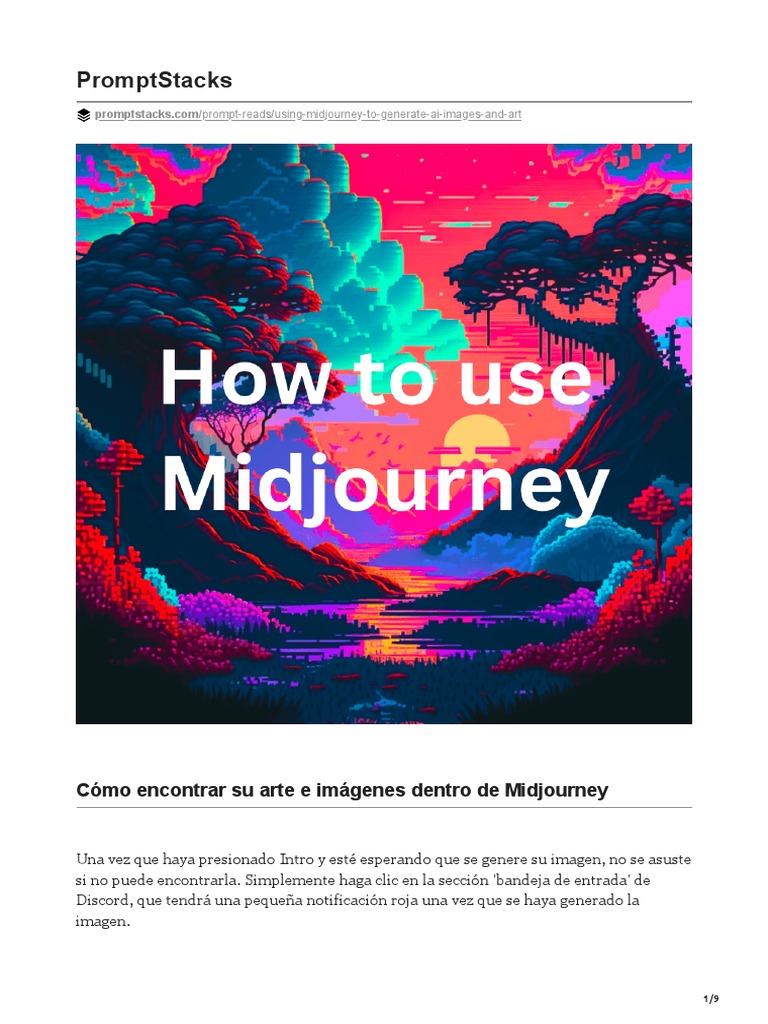 Guia - Promptstacks - Com - Como Usar MidJourney | Descargar gratis PDF | Gráficos | Óptica